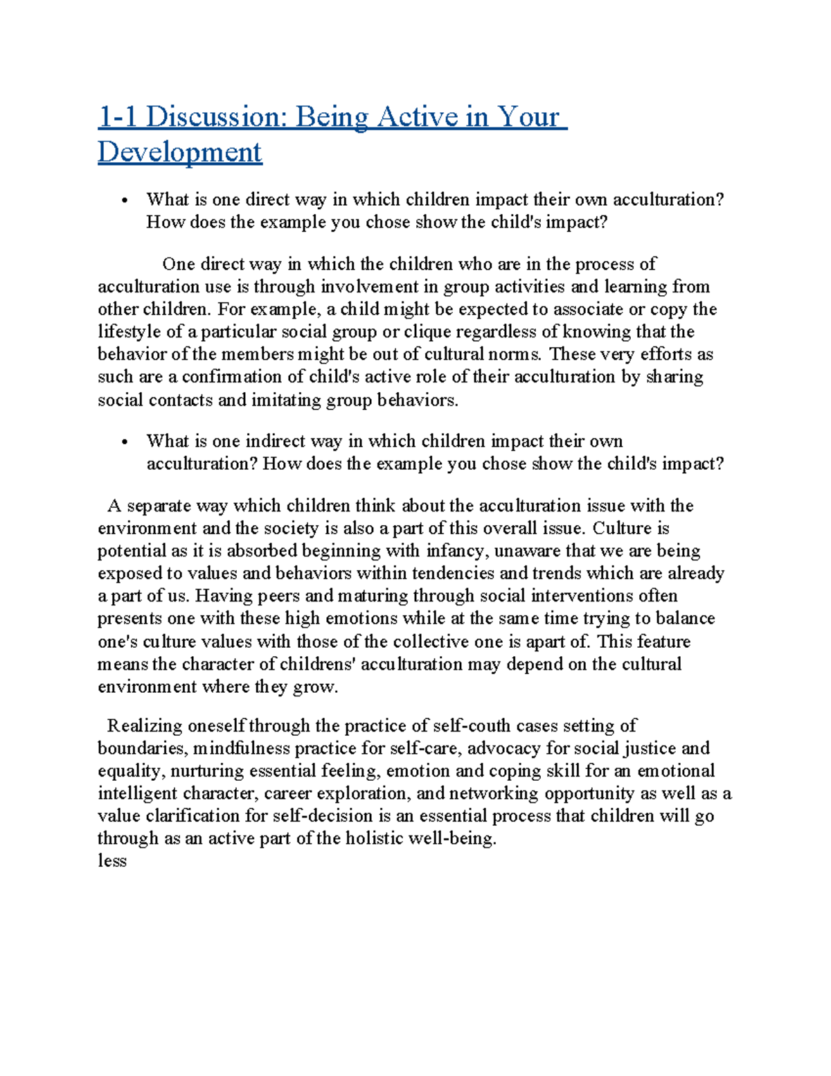 1-1 Discussion: Being Active in Your Development - 1-1 Discussion ...