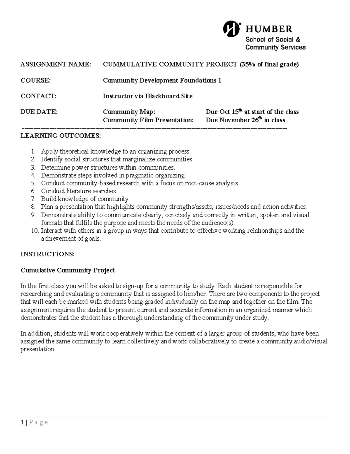 2019 Assignment Map and Film - ASSIGNMENT NAME: CUMMULATIVE COMMUNITY ...