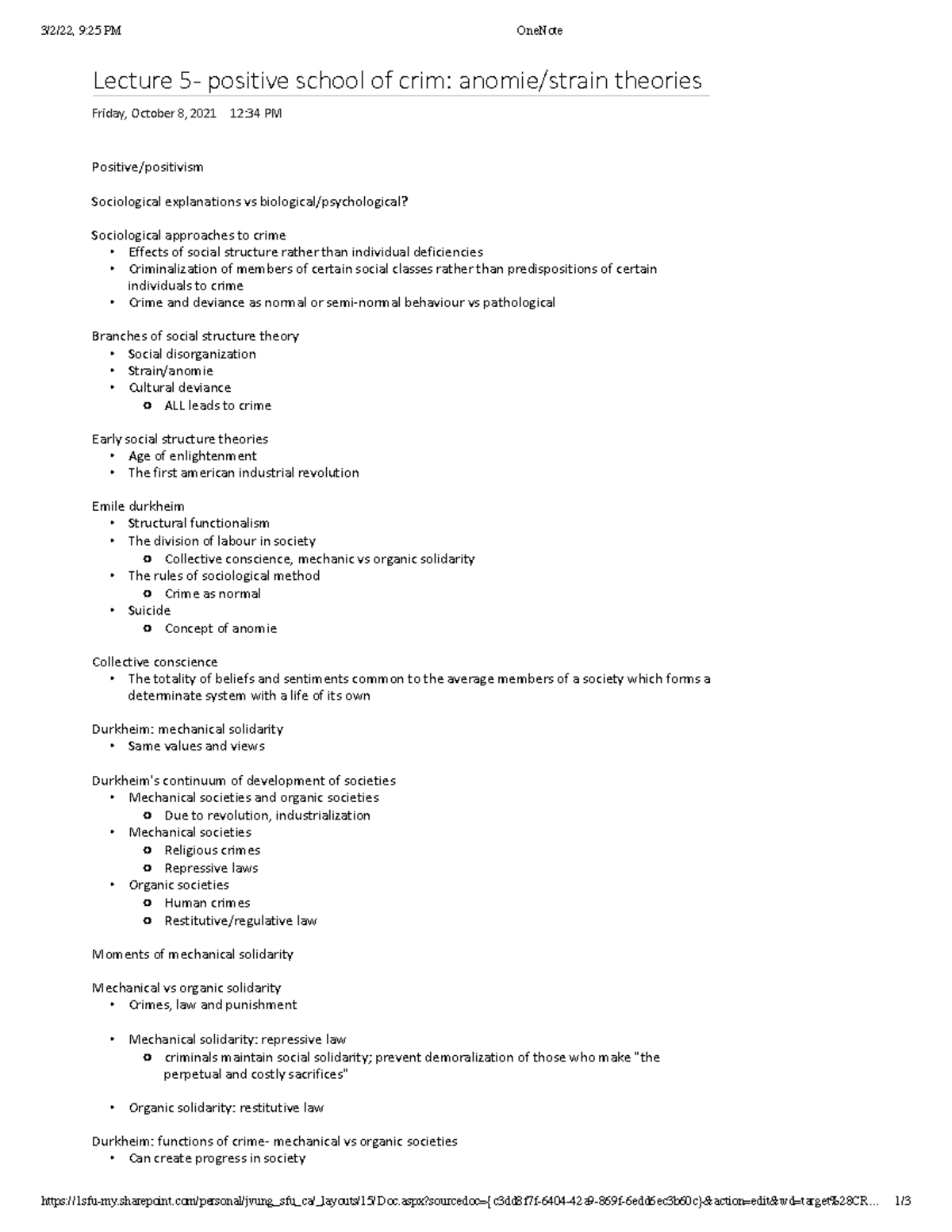 Lecture 5 - lect 5 notes - 3/2/22, 9:25 PM OneNote - Studocu