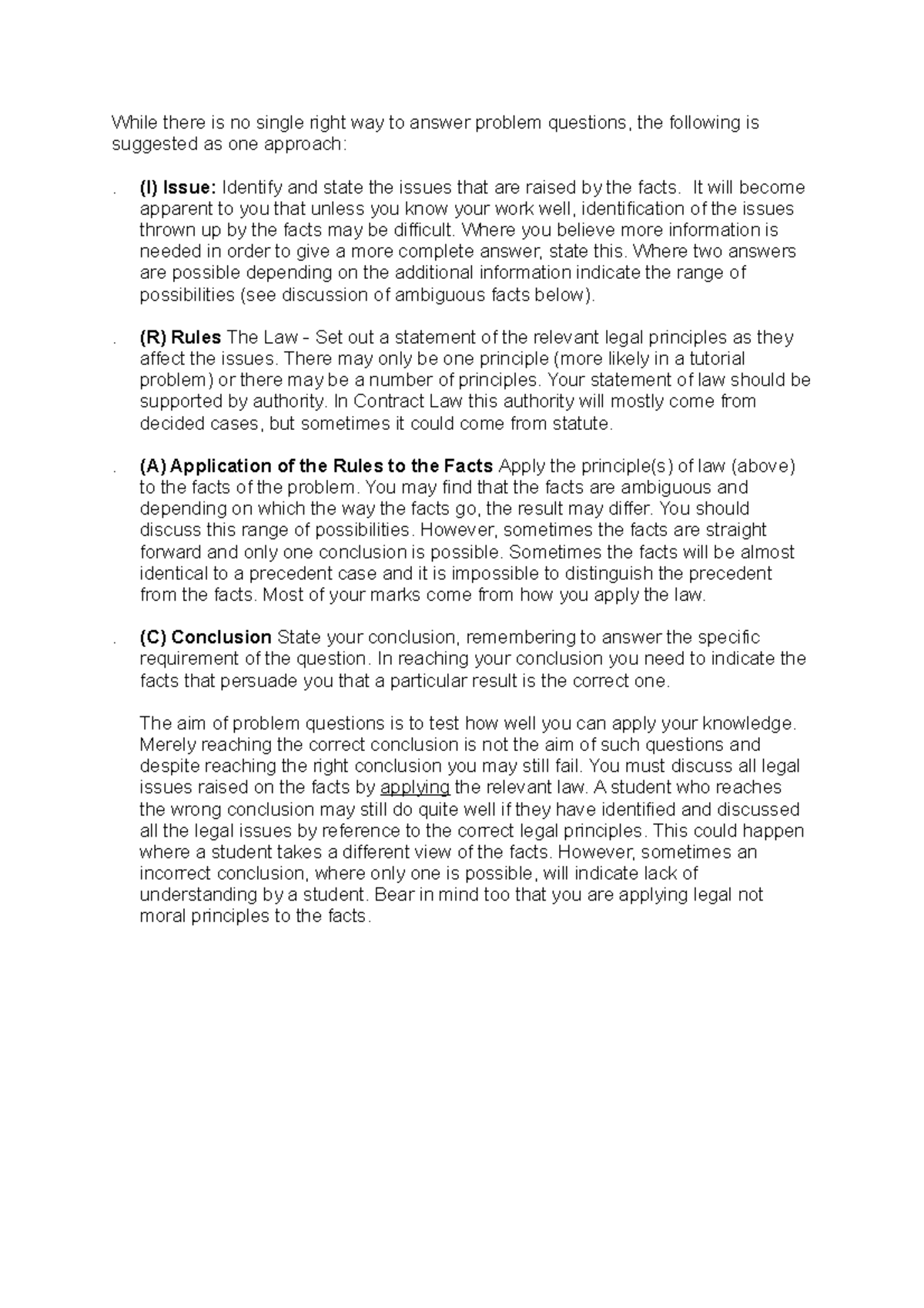 Issue Rule Application Summary - While there is no single right way to ...