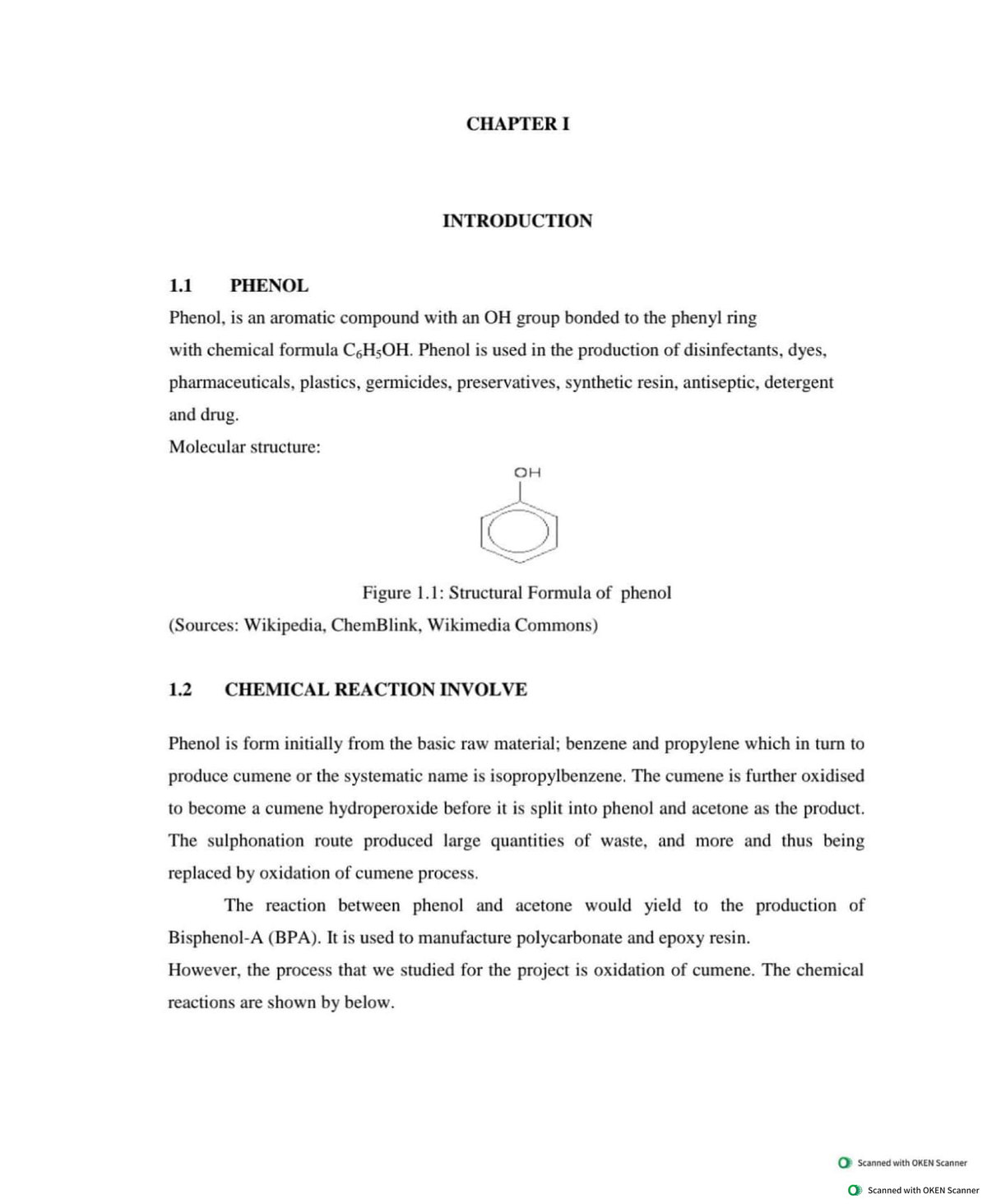 Production of Phenol - Synthesis of Organic and Inorganic Compounds ...