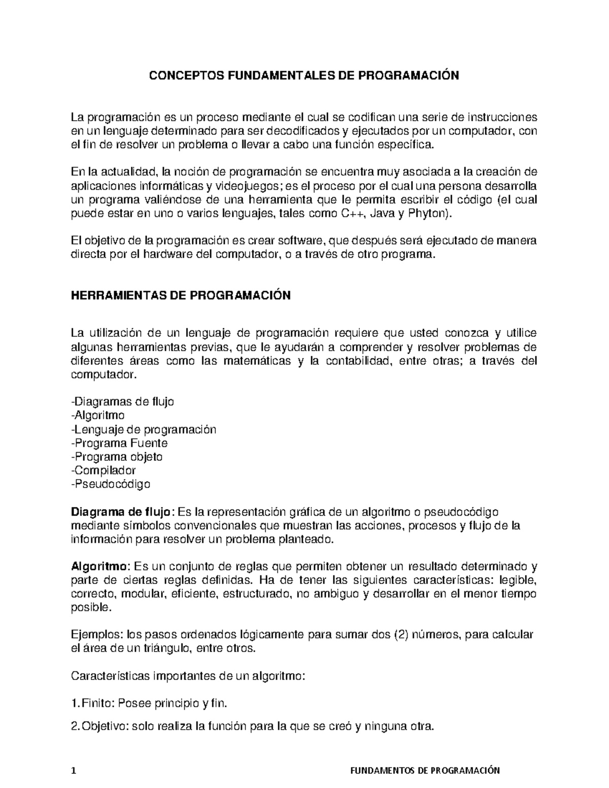 Fundamentos DE Programacion 11° AÑO 2019 - CONCEPTOS FUNDAMENTALES DE ...