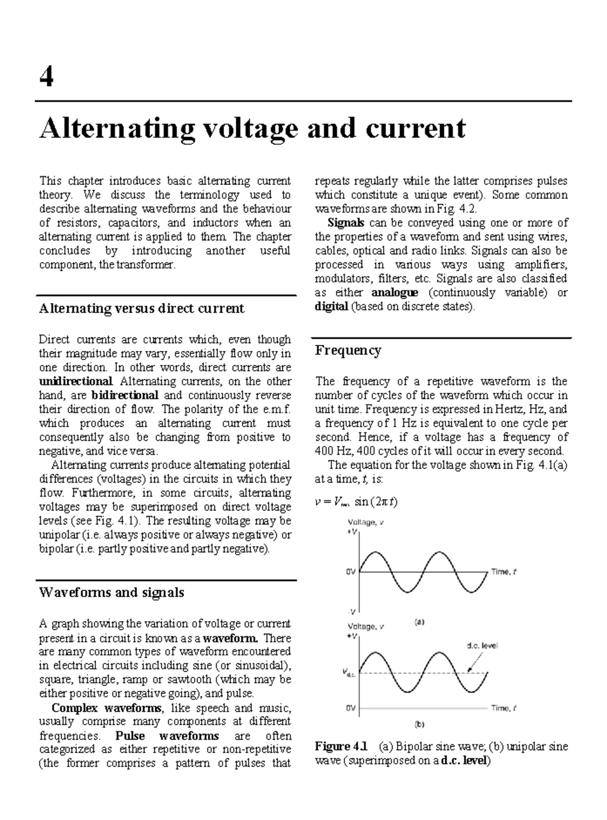 Electronic circuits-80-95 - 4 Alternating voltage and current This chapter introduces basic ...
