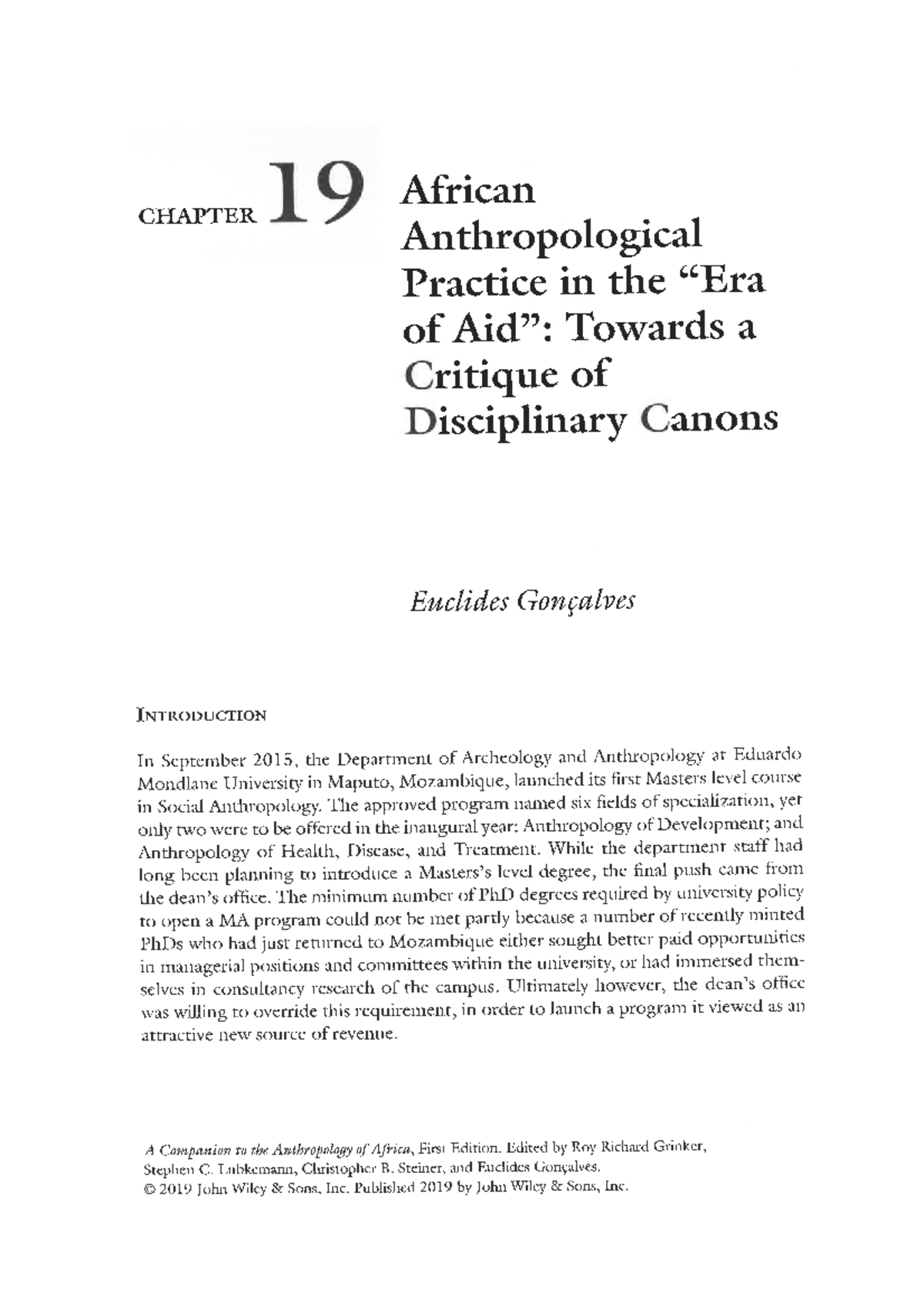 Gonçalves - African Anthropological Practice in the "Era of Aids ...