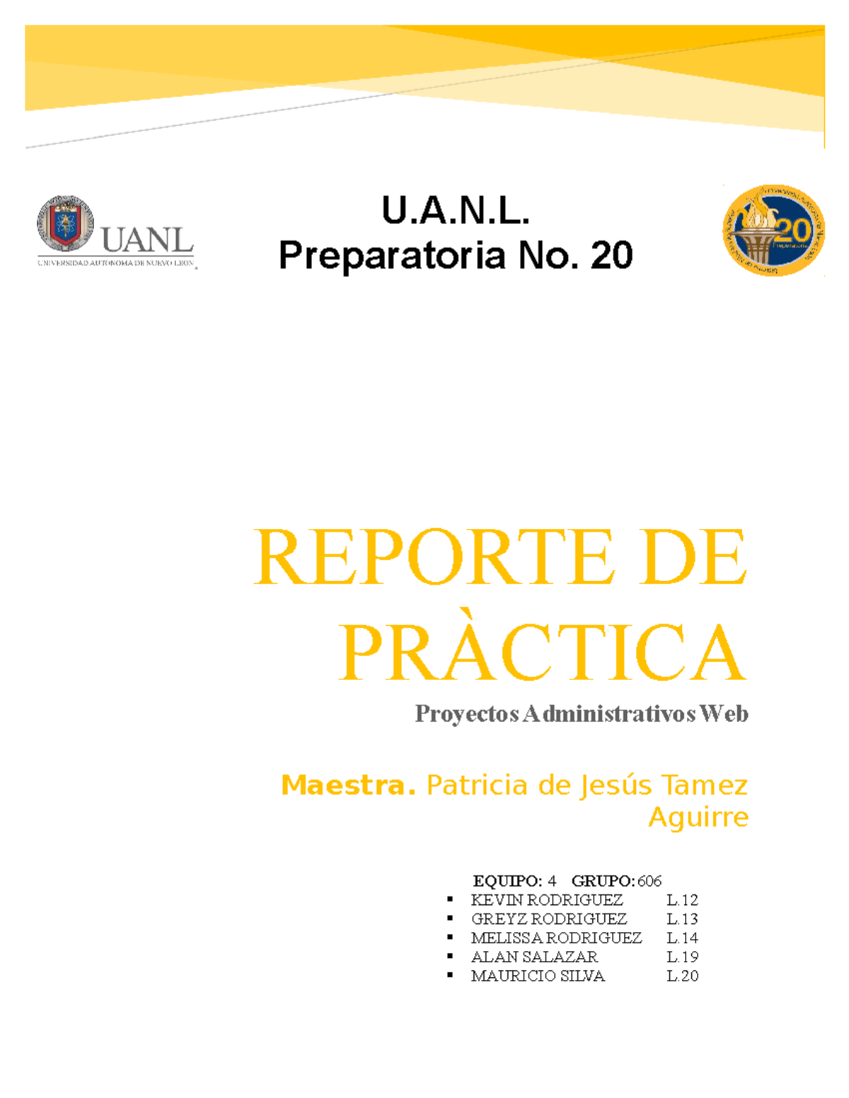 E4 Reporte De Practica PAW 606 - REPORTE DE PRÀCTICA Proyectos ...