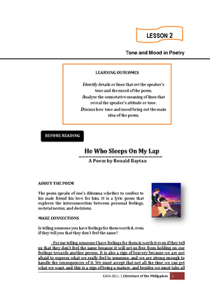 2 Chapter I Lesson 1 Denotation AND Connotation IN Poetry - MODULE II ⋇ ...