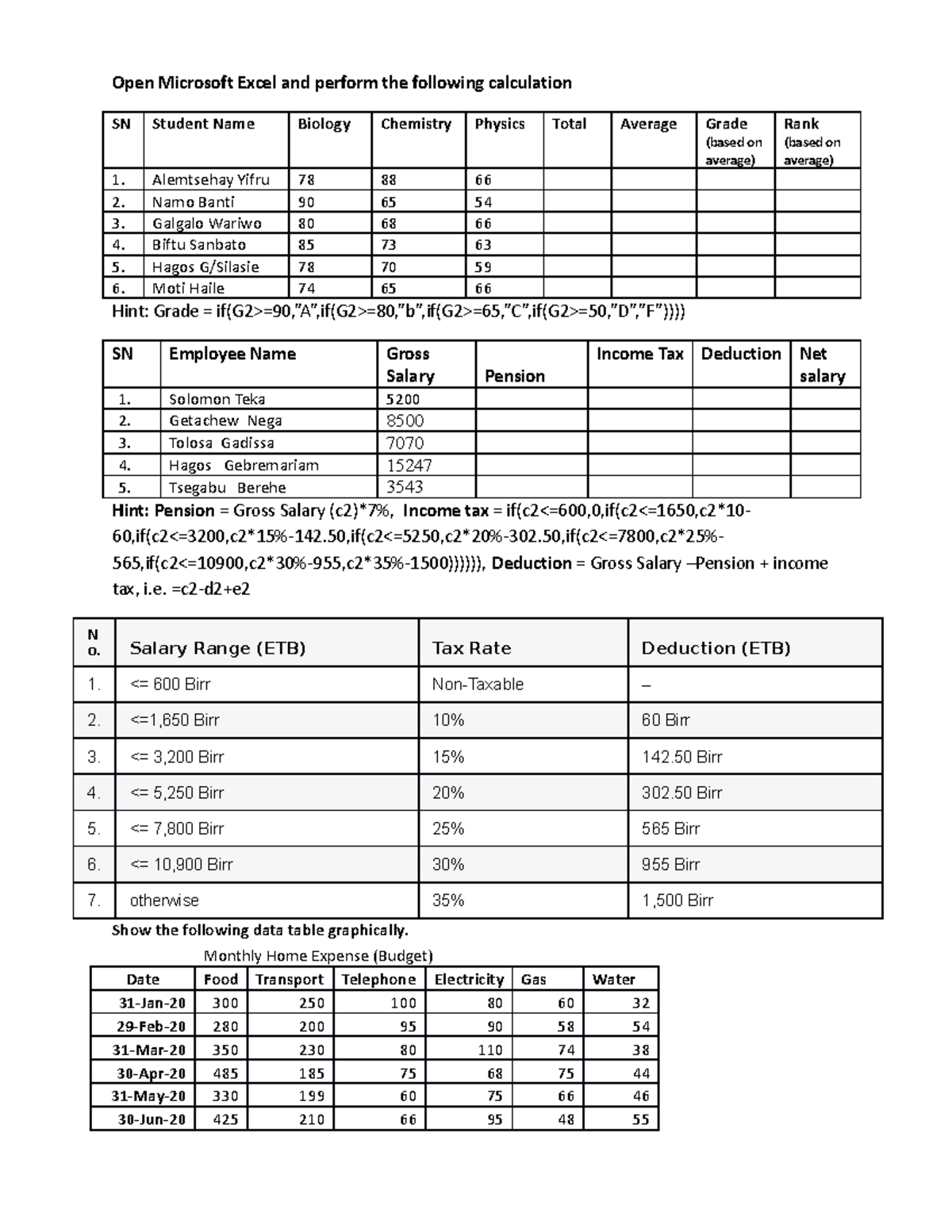 Excel Exercise 2 Open Microso Excel And Perform The Following excel-exercise-2-open-microso-excel-and-perform-the-following