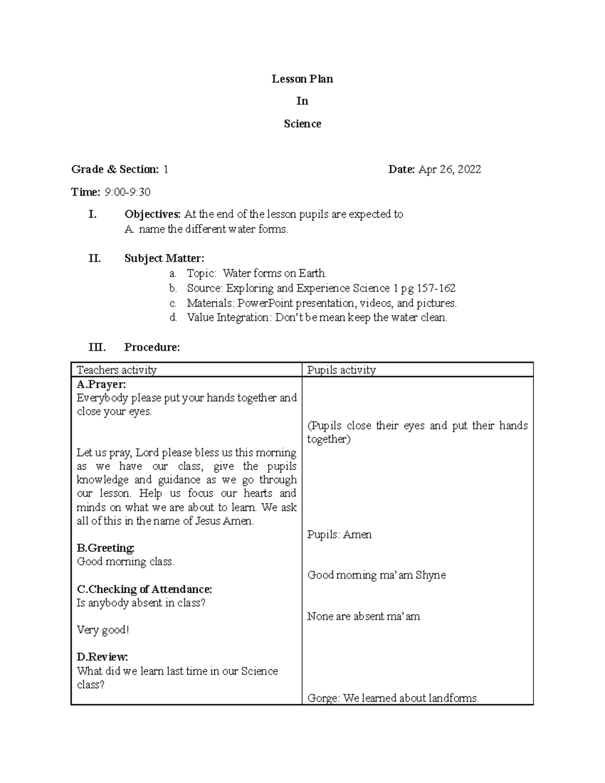 Science 1 WEEK 4 Lesson Plan In Science Grade Section 1 Date Apr science-1-week-4-lesson-plan-in-science-grade-section-1-date-apr