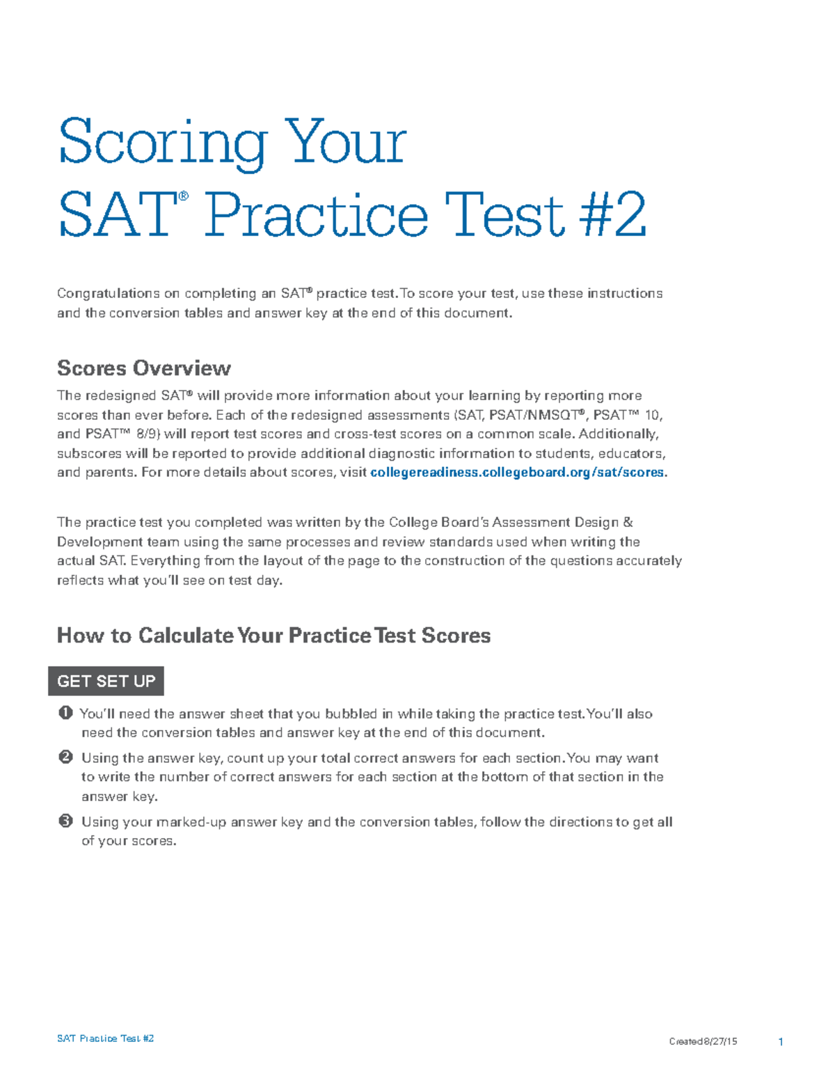 Scoring-sat-practice-test-2 - Scoring Your SAT ® Practice Test ...