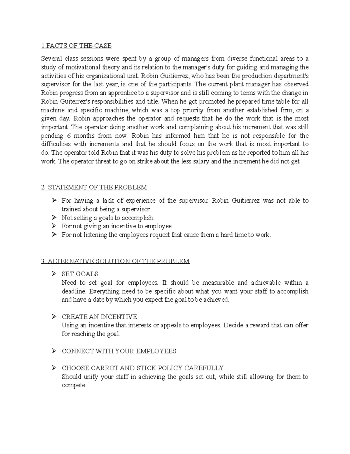 Case study: The behavior of employee and his boss - Accountancy - Studocu