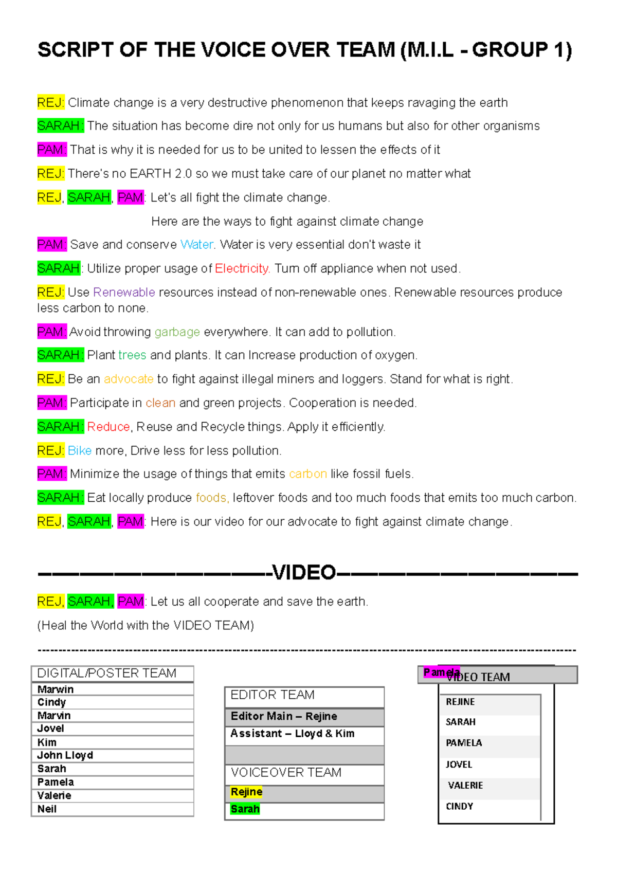 Script of the Voice Over Team - Group 1 M.I.L - SCRIPT OF THE VOICE ...