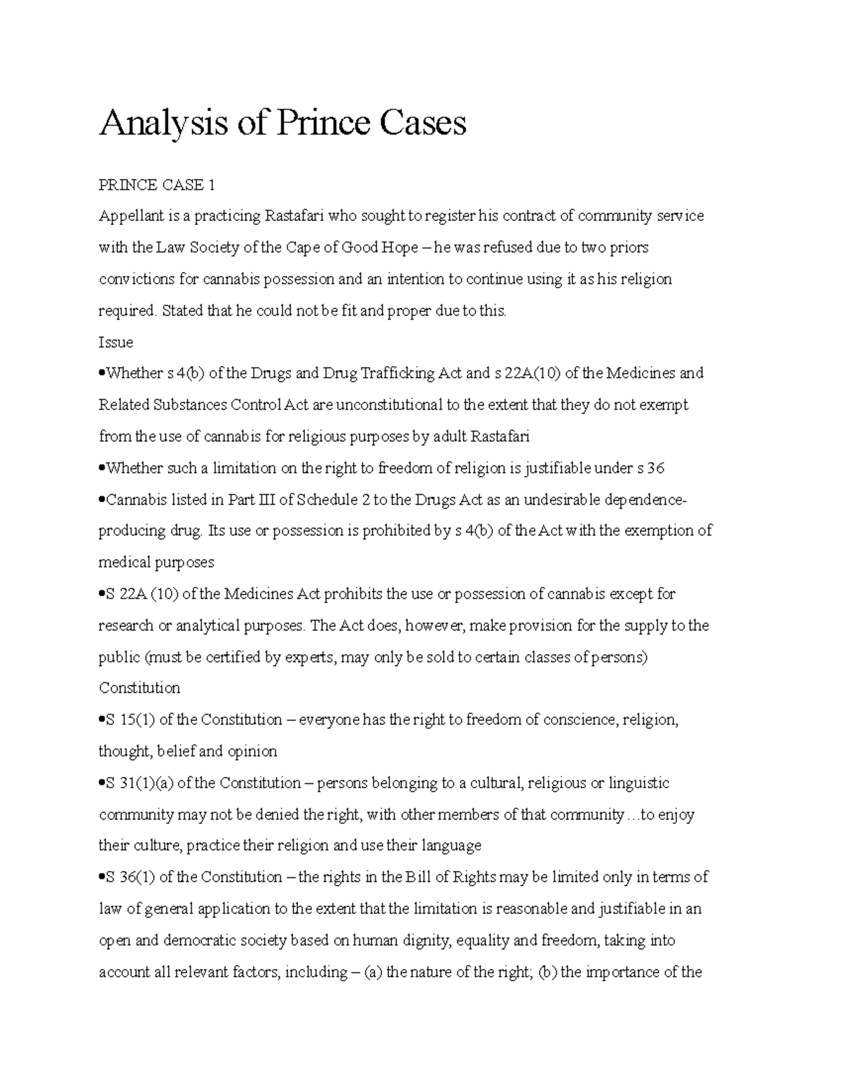 Tutorial-Constitution 2 2563557 - Analysis of Prince Cases PRINCE CASE ...