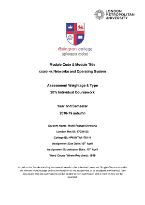 Week 3 Tutorial - Week 3 Tutorial List the roles/services of the server ...