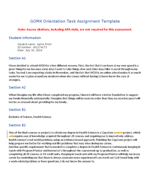 Lindsay Hofmann Orientation Task - Orientation Task Template ...