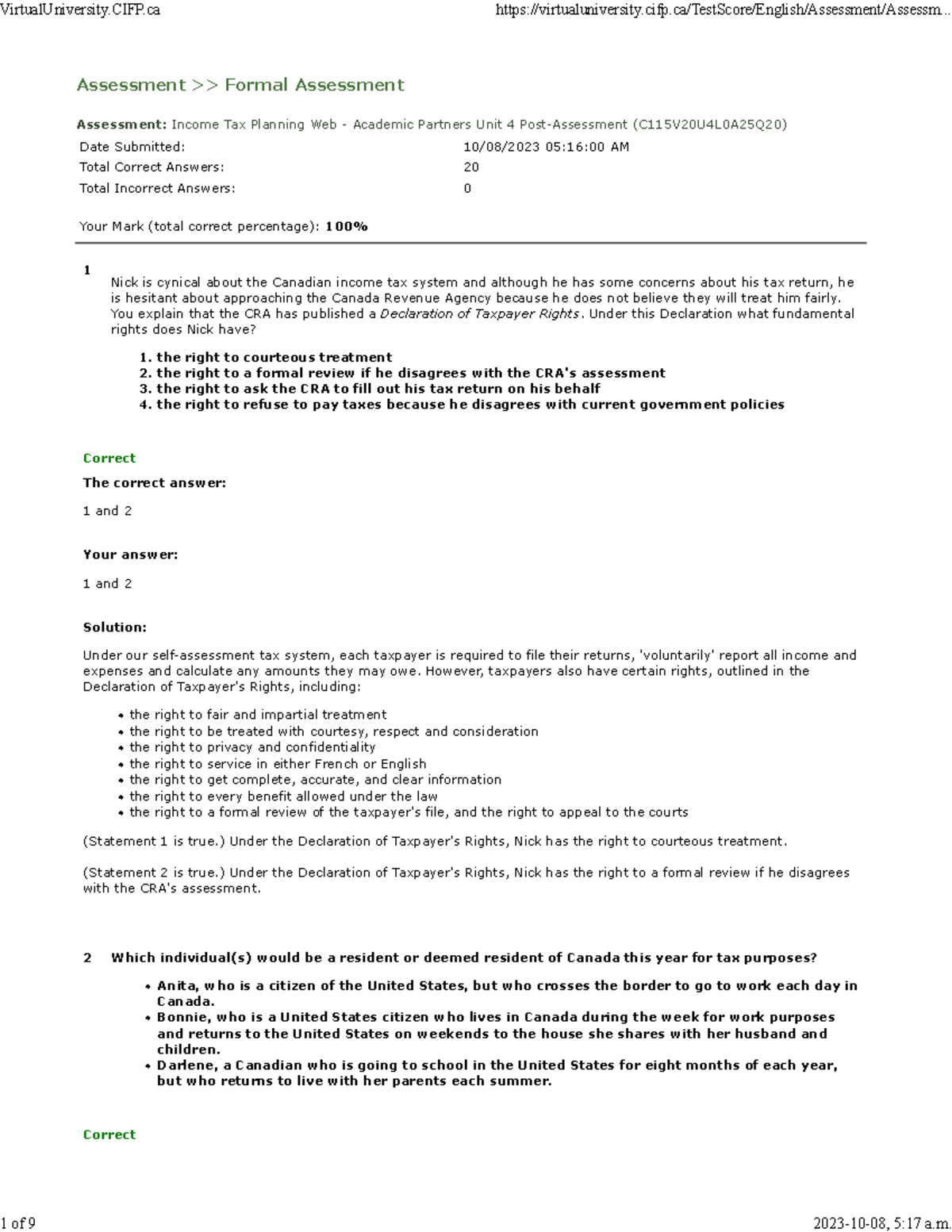 CIFP.ca Assessment FOUR - Assessment >> Formal Assessment Assessment ...
