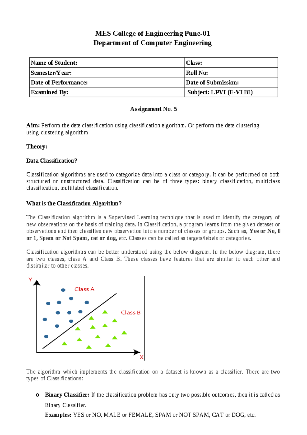 Ass5 - ihrog - MES College of Engineering Pune- Department of Computer Engineering Name of ...