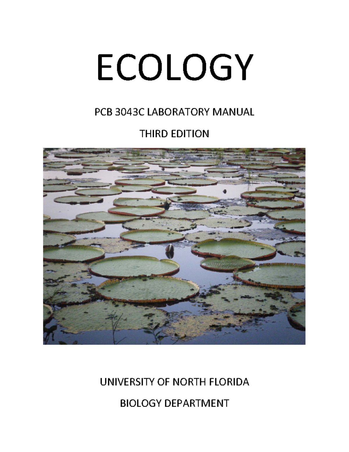 Ecology Lab Manual spring 2020 - ECOLOGY PCB 3043C LABORATORY MANUAL ...