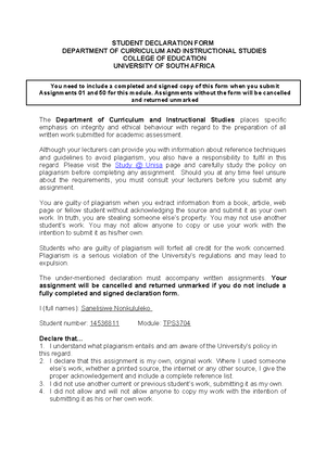 Unisa - University of South Africa - Studocu