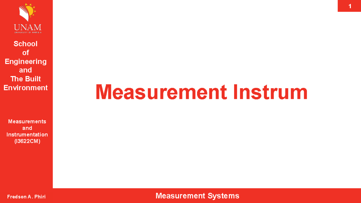 01 Measurement Systems - School of Engineering and The Built ...