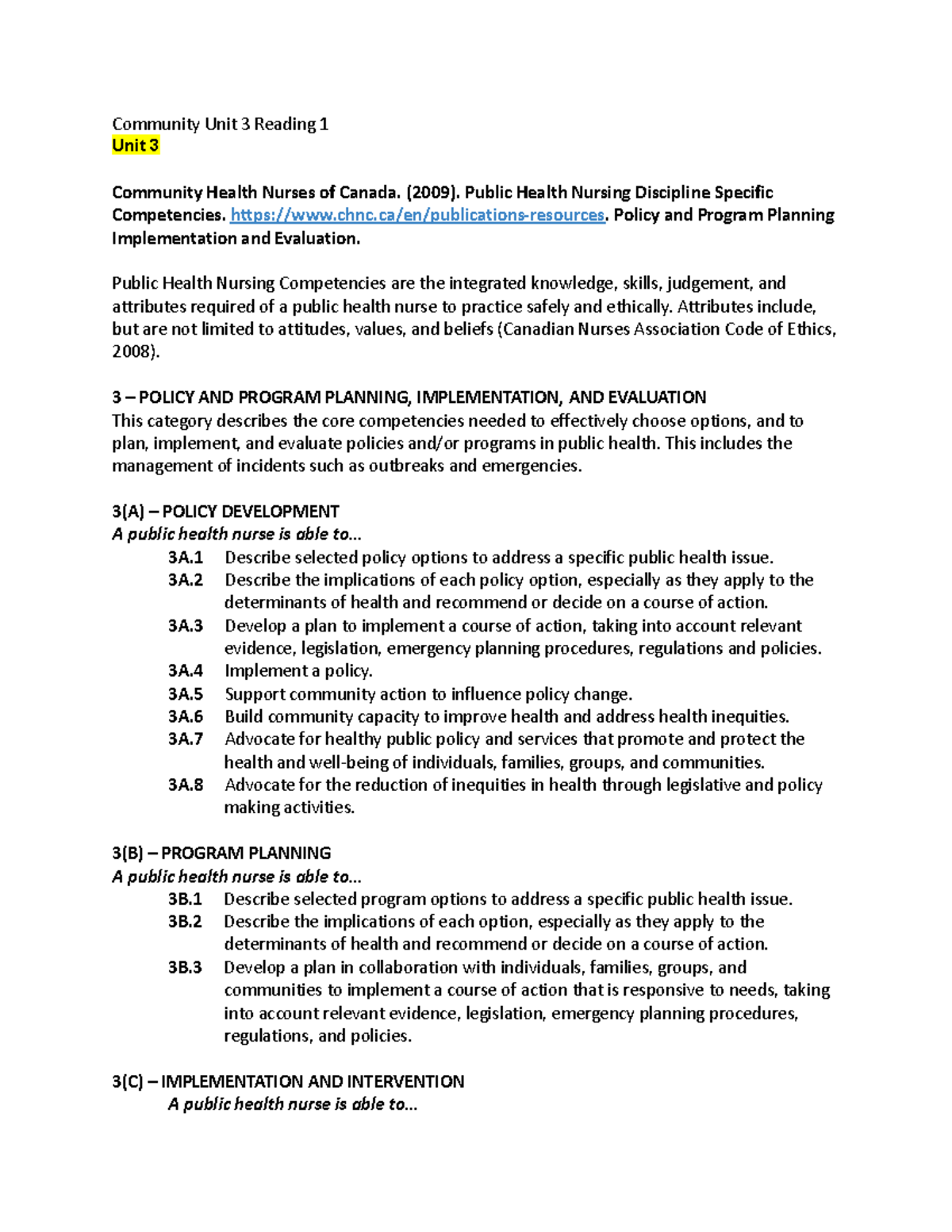 Community Unit 3 Reading 1 - Community Unit 3 Reading 1 Unit 3 ...