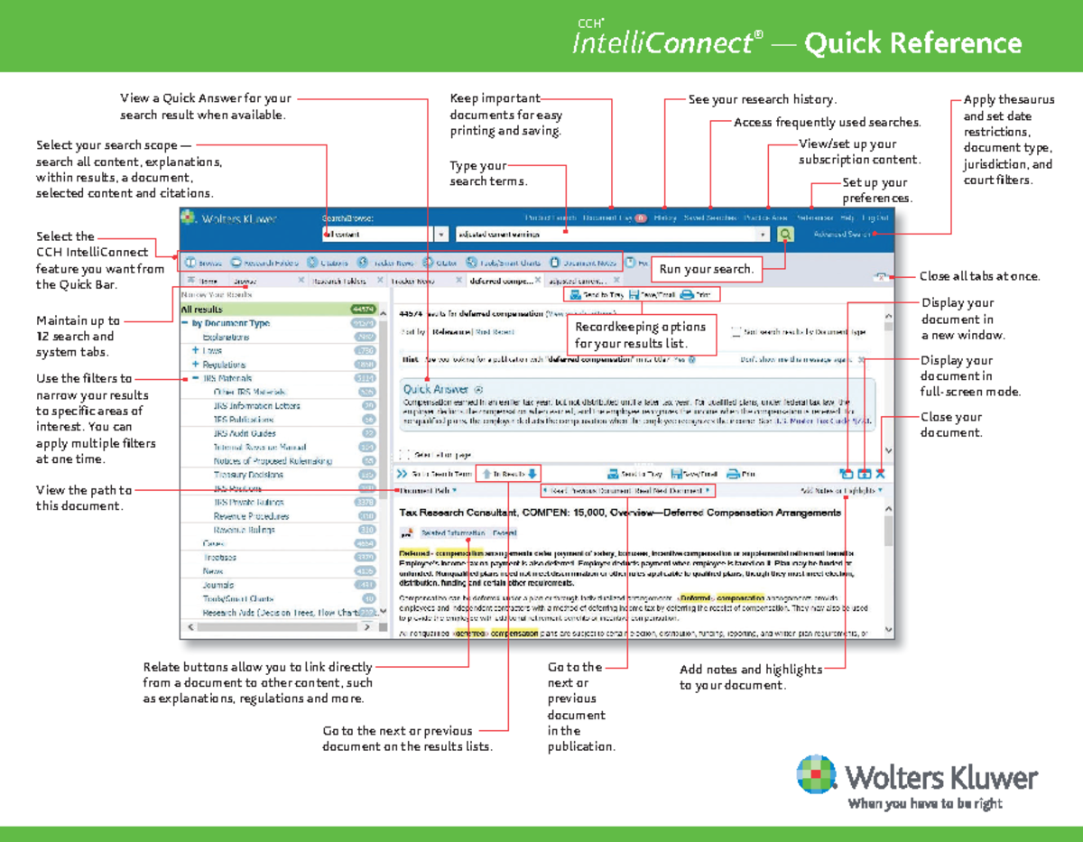 IC Quick Reference Card Fact Sheet 2015 - CCH® IntelliConnect ® — Quick ...