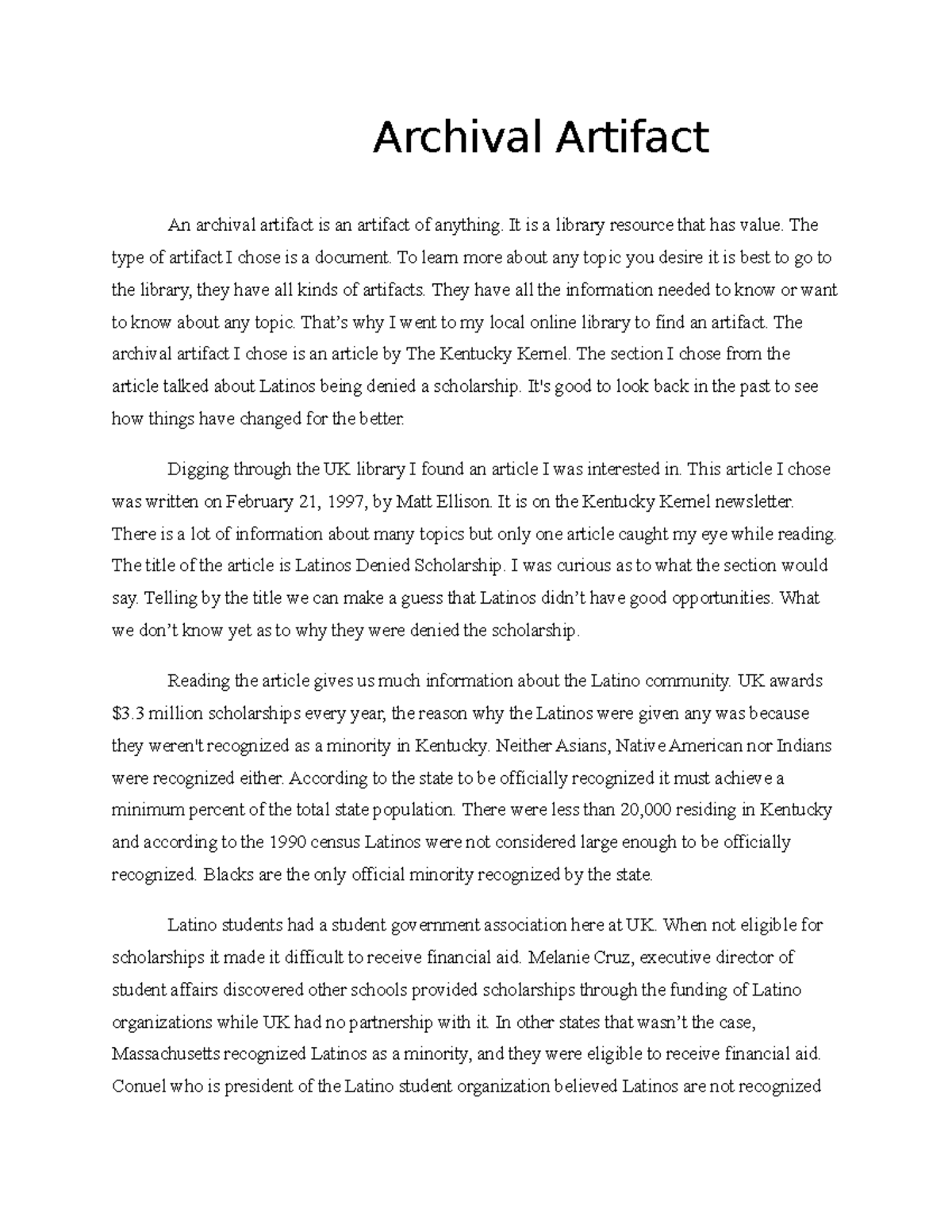 Archival artifact copy - Archival Artifact An archival artifact is an ...