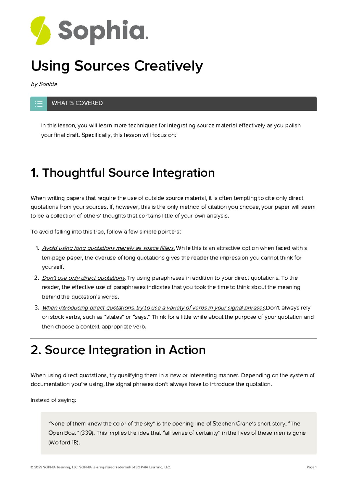 Sources creatively - course work assignment - Using Sources Creatively ...