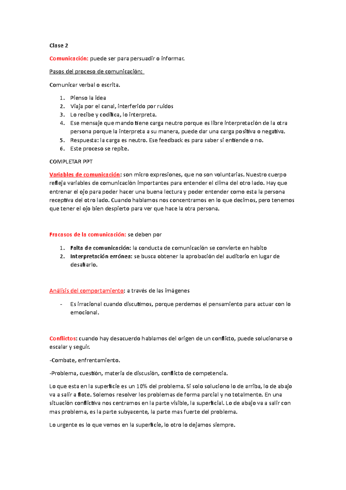 2 parcial rr - Resumen rrhh uade - Clase 2 Comunicación: puede ser para ...