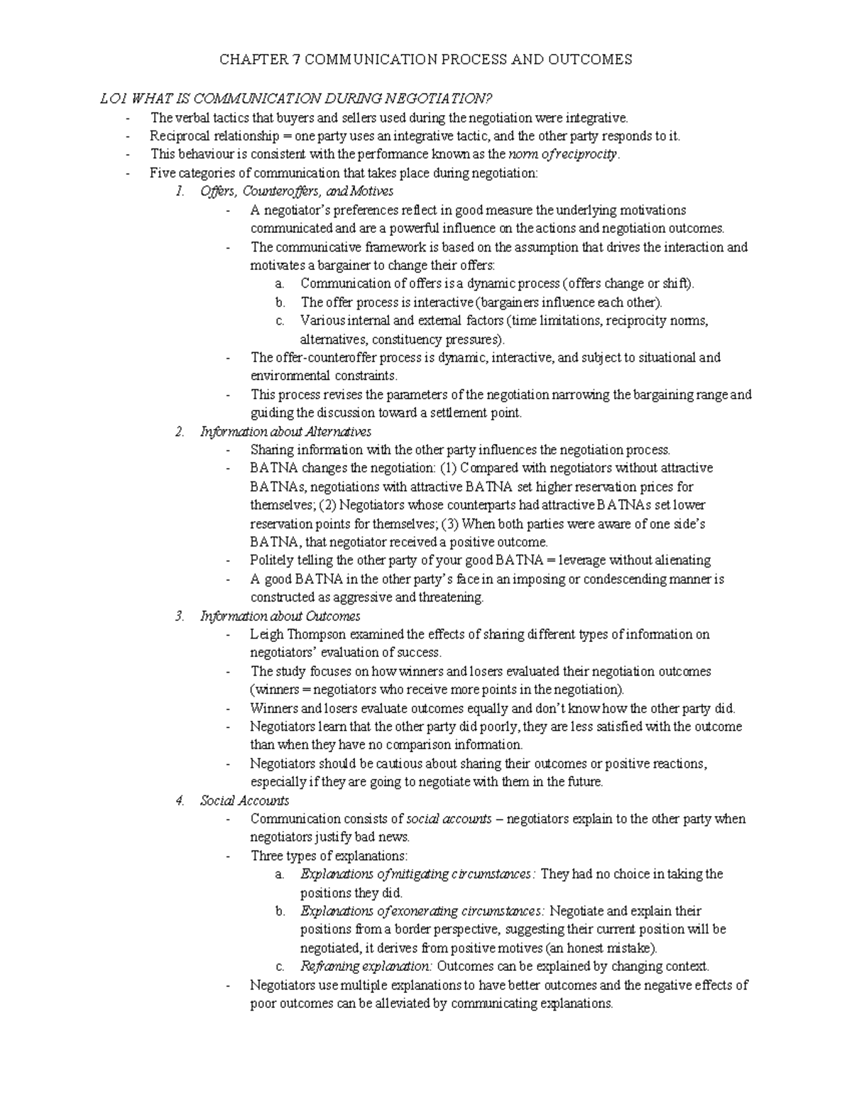 Chapter 7 Communication - CHAPTER 7 COMMUNICATION PROCESS AND OUTCOMES ...