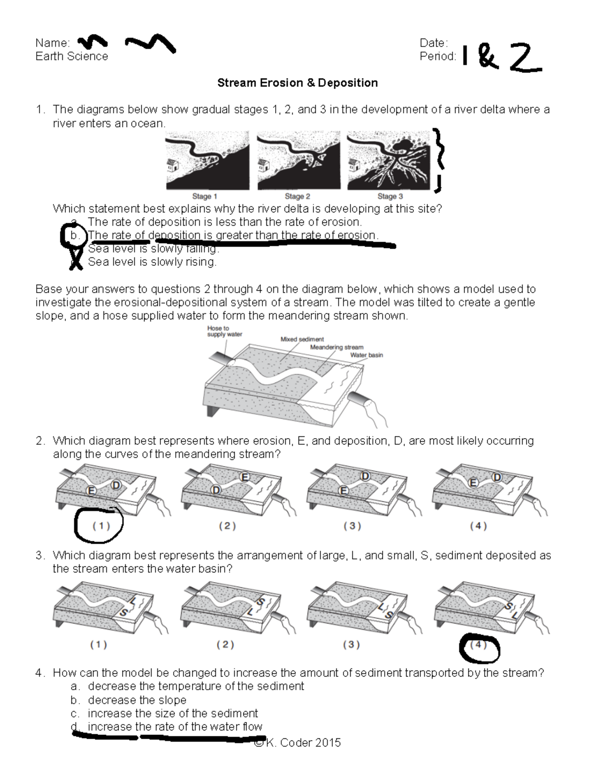 WS Stream Erosion Dep - Name: Date: Earth Science Period: Stream ...