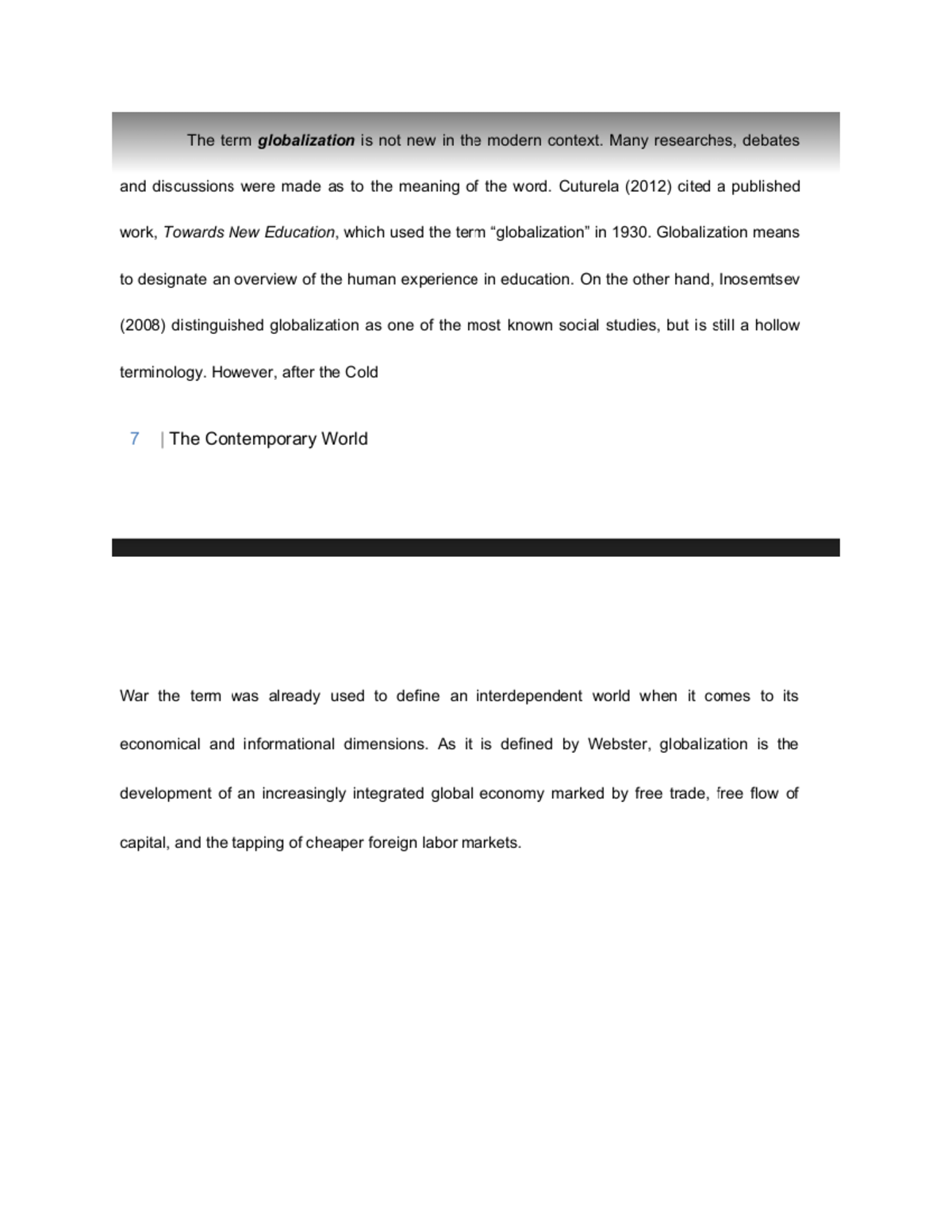 Globalization - The Contemporary World - Studocu