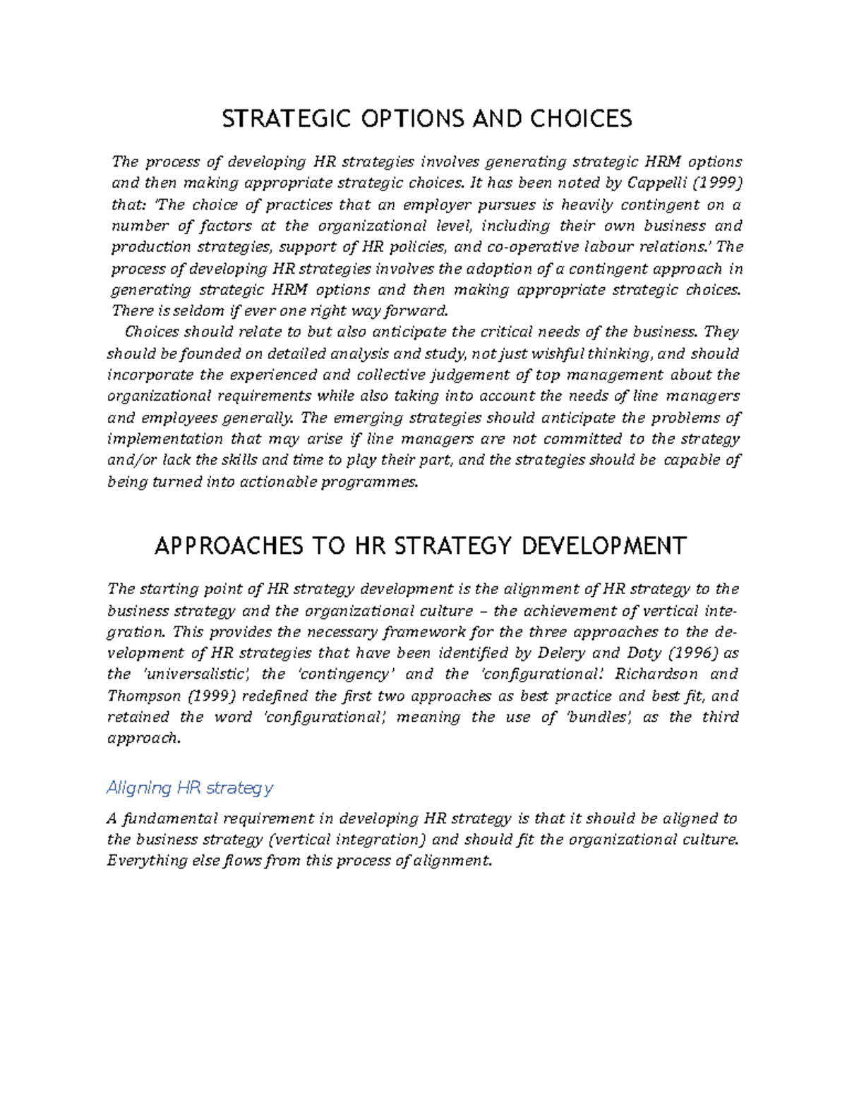 Strategic Options AND Choices - STRATEGIC OPTIONS AND CHOICES The ...