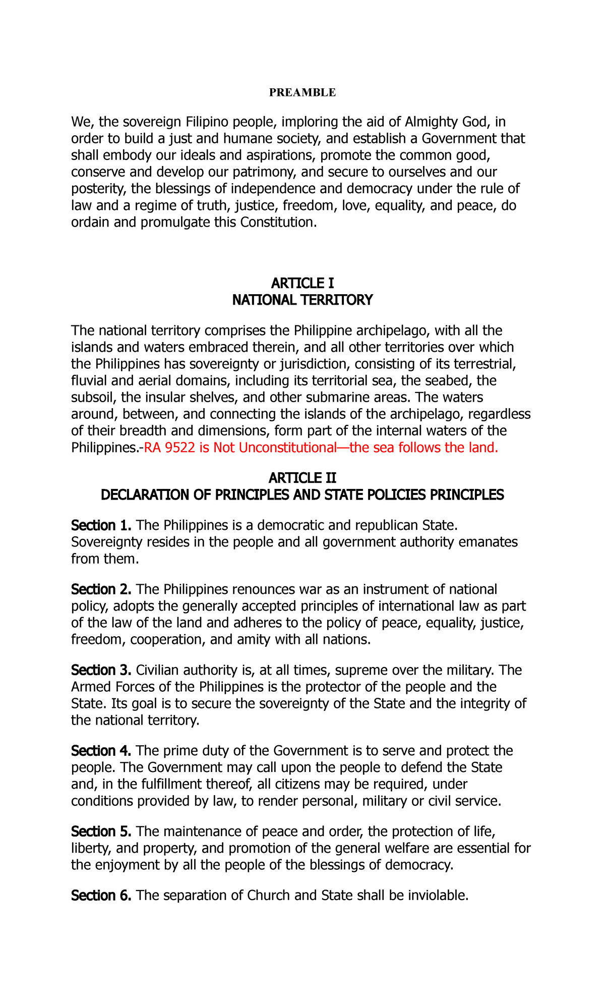 Preamble - Just be good at it. Share your blessing - Constitutional Law ...