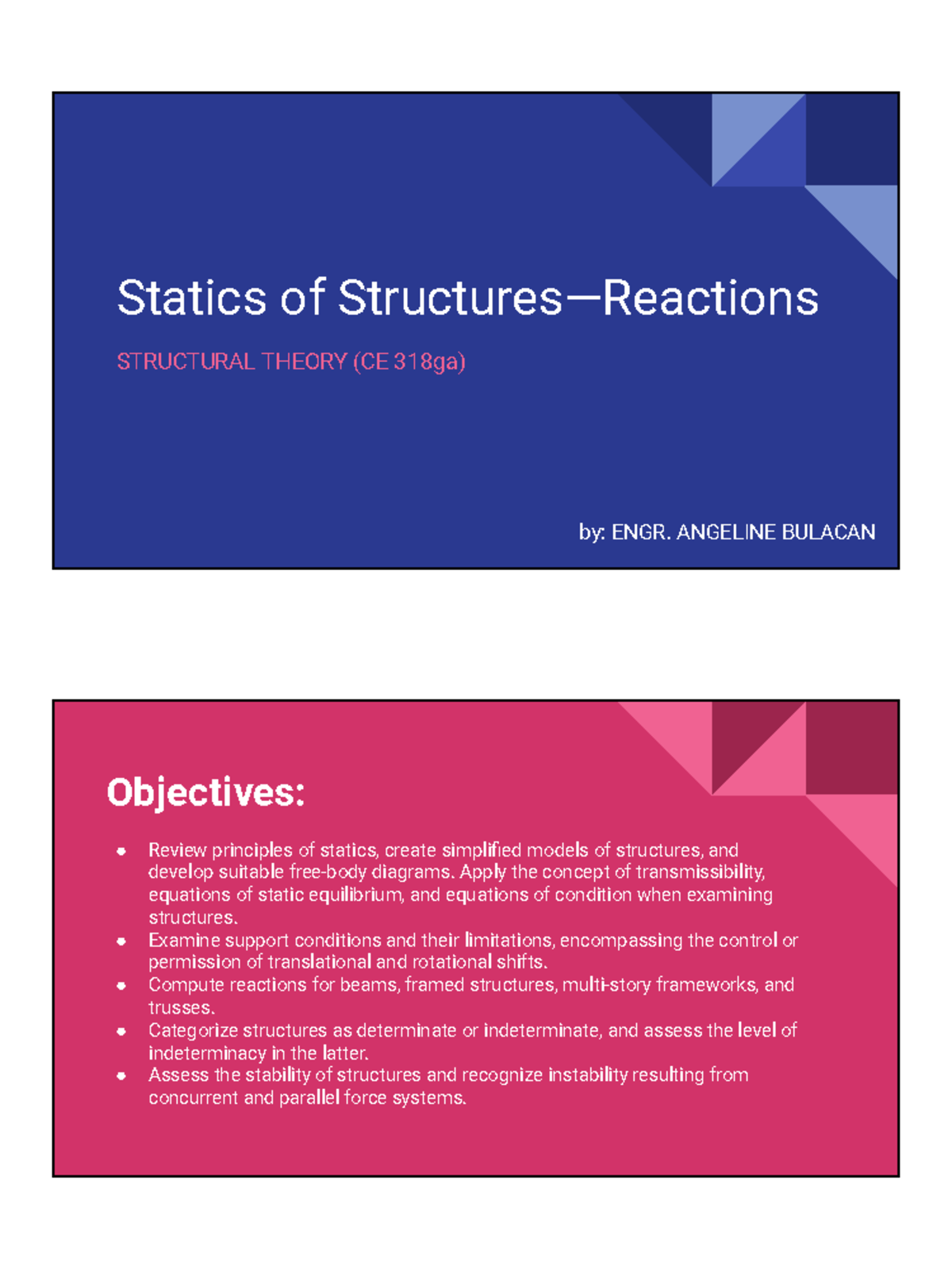 Statics-of-Structures Reactions - Statics of Structures—Reactions ...