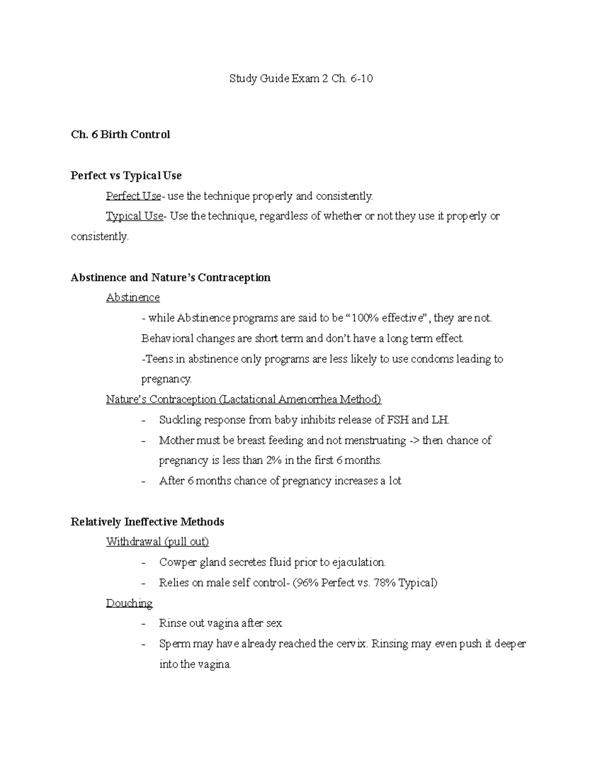 Study Guide Exam 2 Fall 2018 - Study Guide Exam 2 Ch. Ch. 6 Birth ...