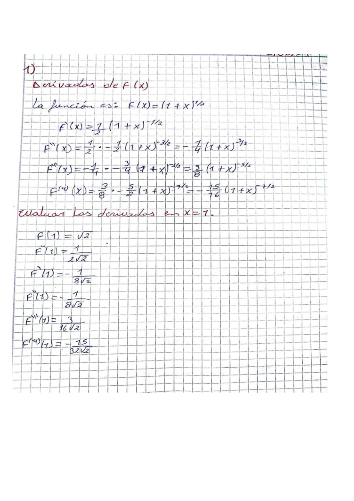 TA 18.1 - 1P - apuntes - 1) Derivadas def(x) La funcion as: F(x)=174x14 ...