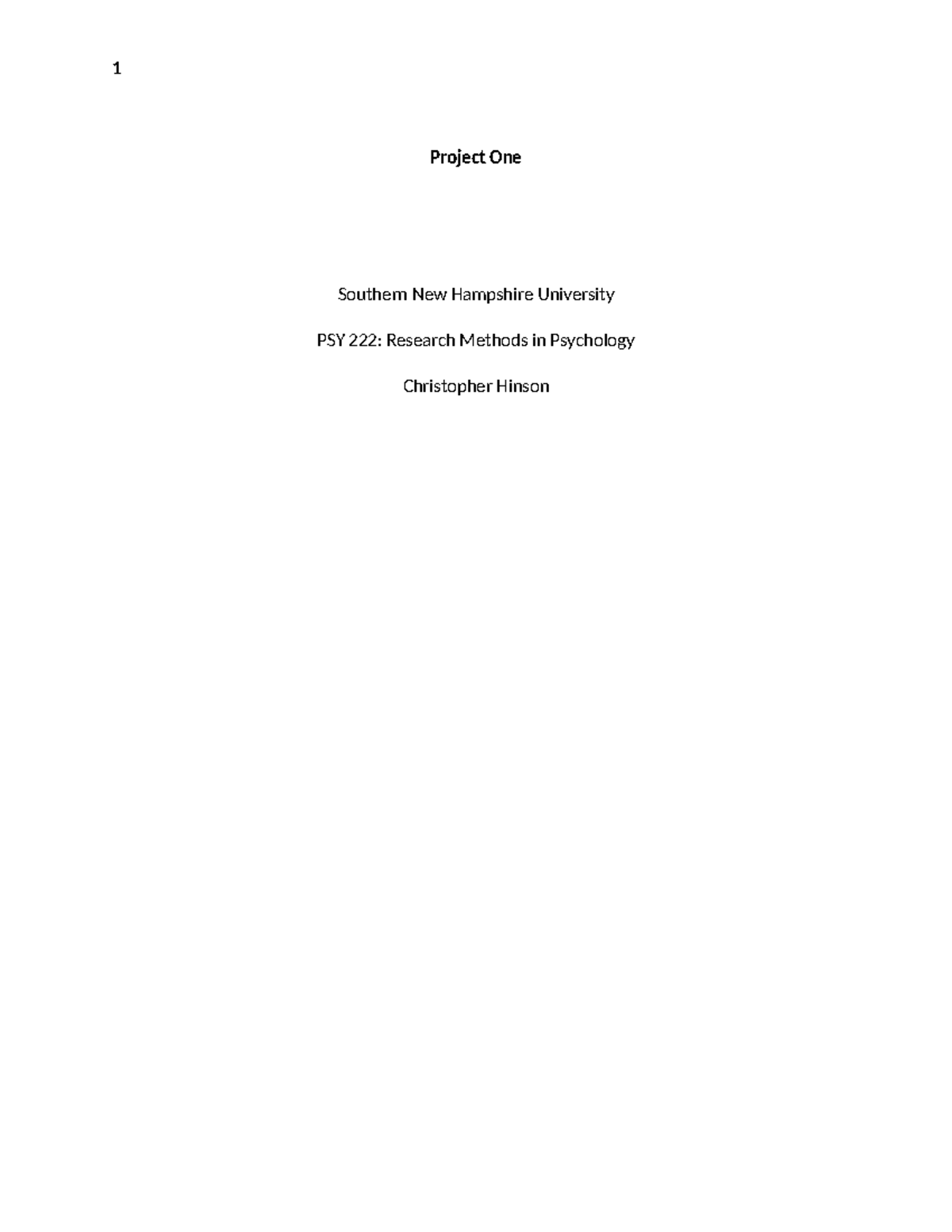 PSY 222 project one income final - Project One Southern New Hampshire ...