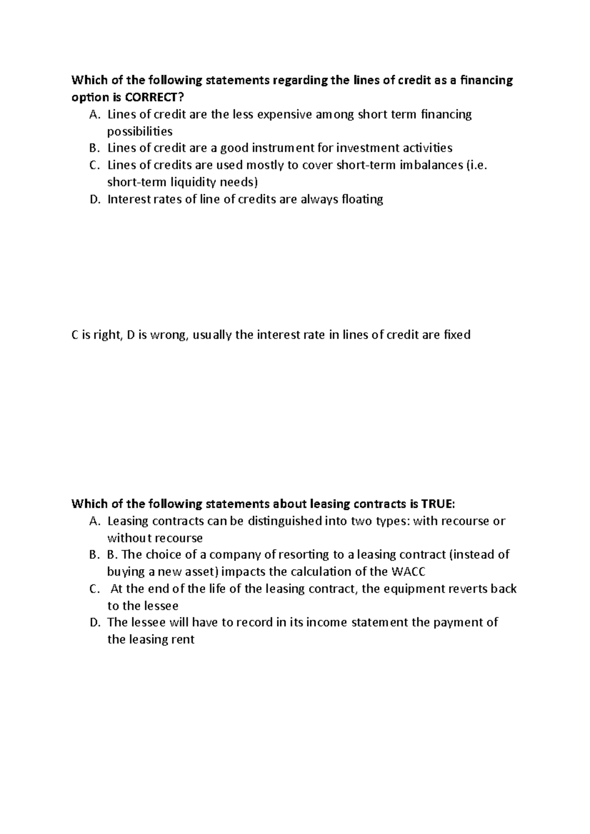 AFC Exam exercises Financial Planning - Which of the following ...