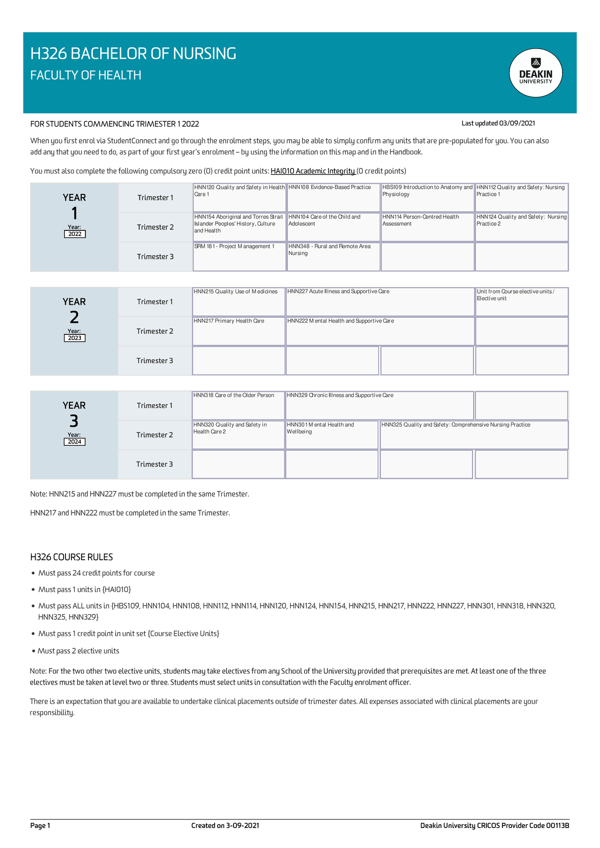H326 2022 T1 coursemap - course map for h326 T1 - Page 1 Created on 3 ...