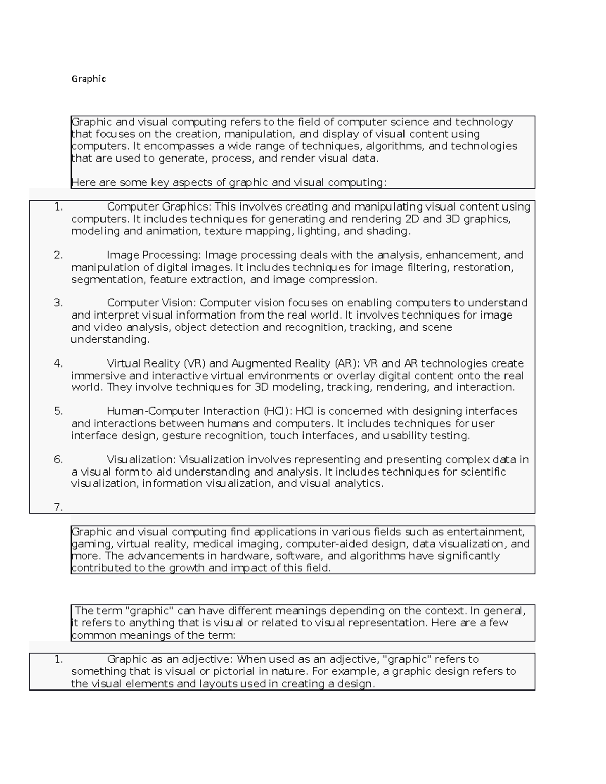 Graphic - aaa - Graphic Graphic and visual computing refers to the ...