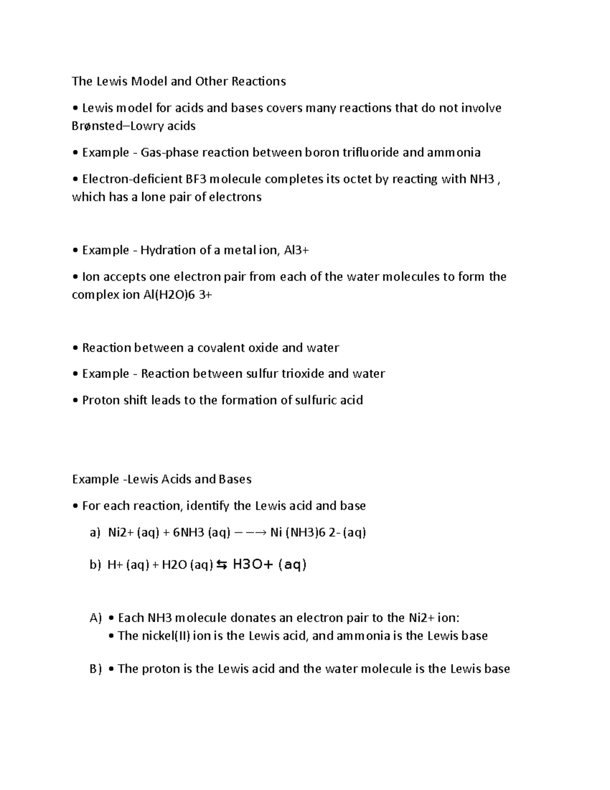 99 - The Lewis Model and Other Reactions - The Lewis Model and Other ...