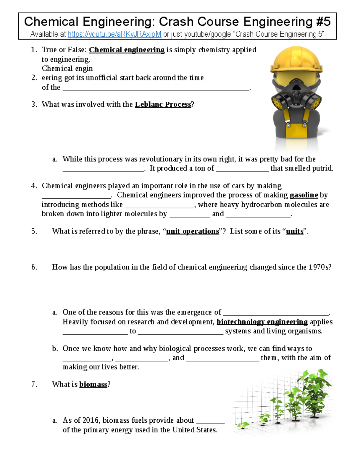 Foe crash Corse 5 - Chemical Engineering: Crash Course Engineering ...