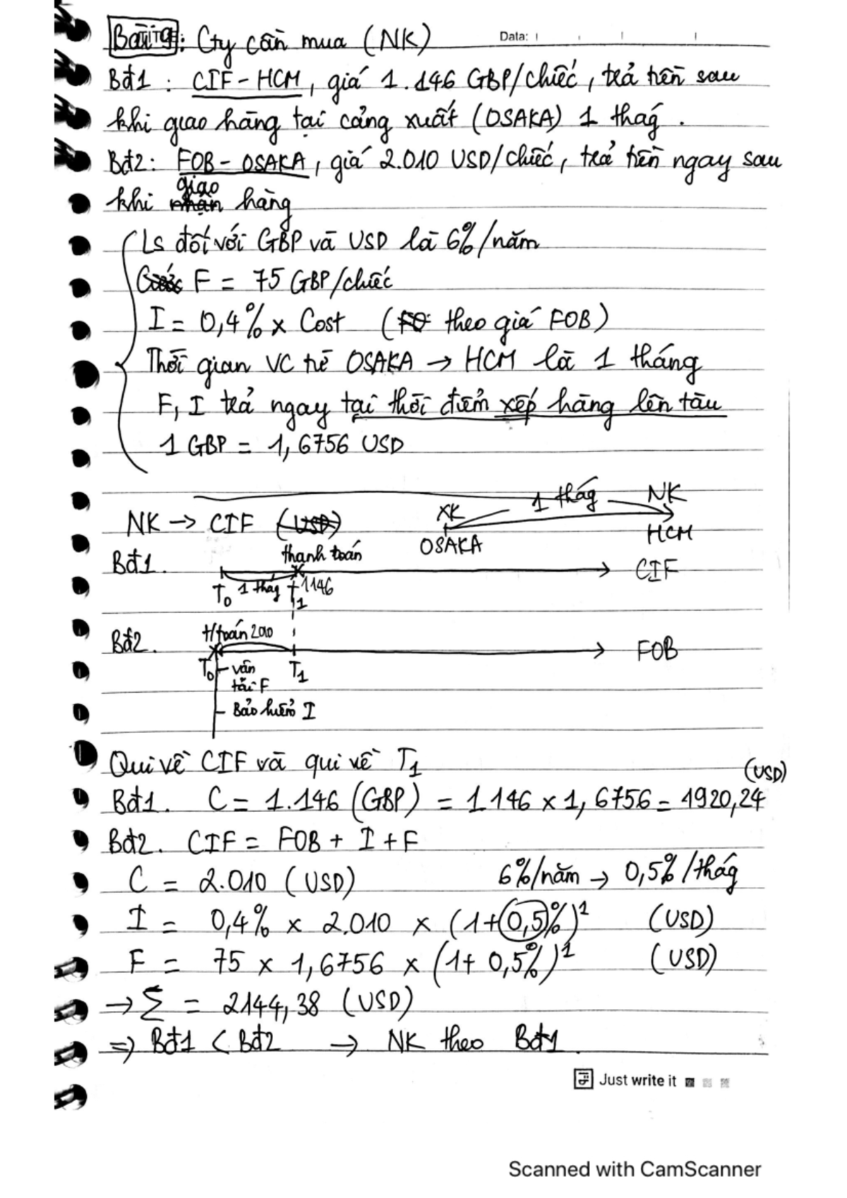 BT Thanh toán quốc tế - Calculation exercises in International Payments subject - tài chính ngân ...