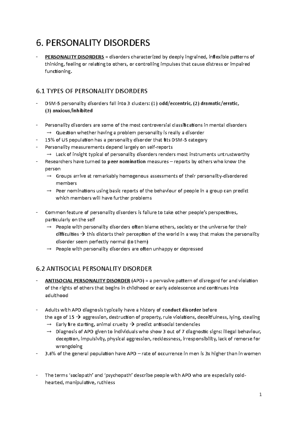6. Personality disorders - PSYU912 - Stirling - Studocu