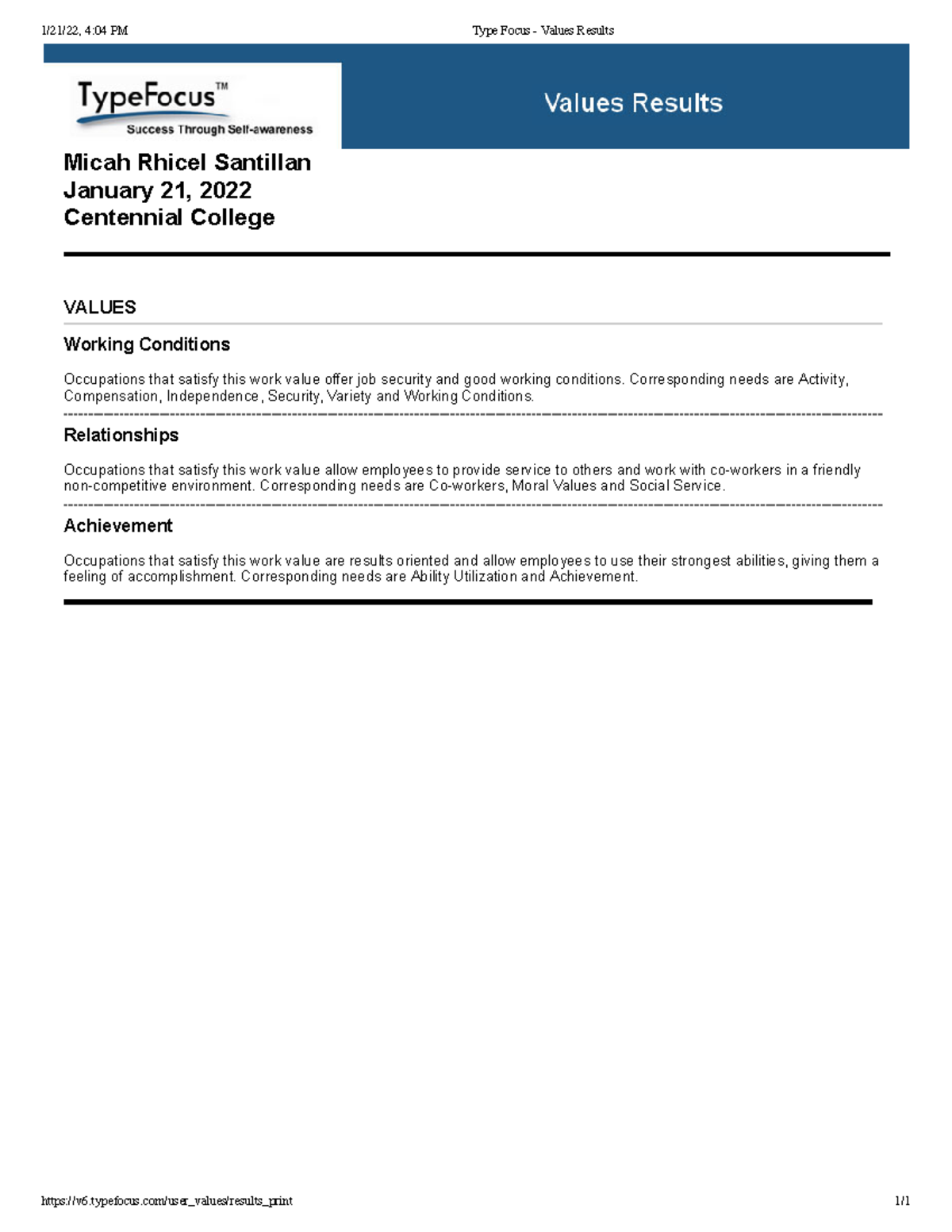 Type Focus - Values Results (Micah Rhicel Santillan) - 1/21/22, 4:04 PM ...