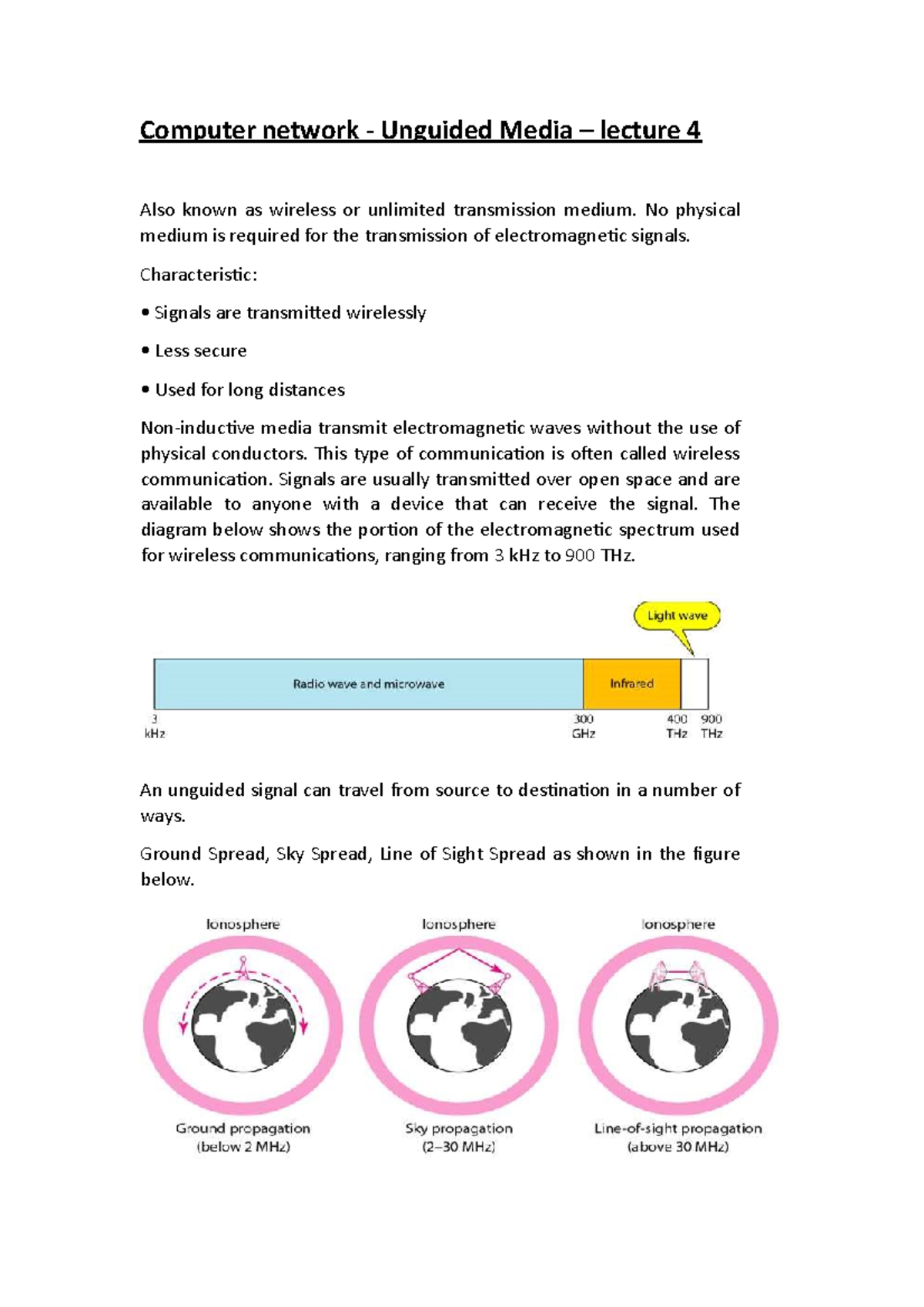 Computer network - Unguided Media – lecture 4 - Computer network ...