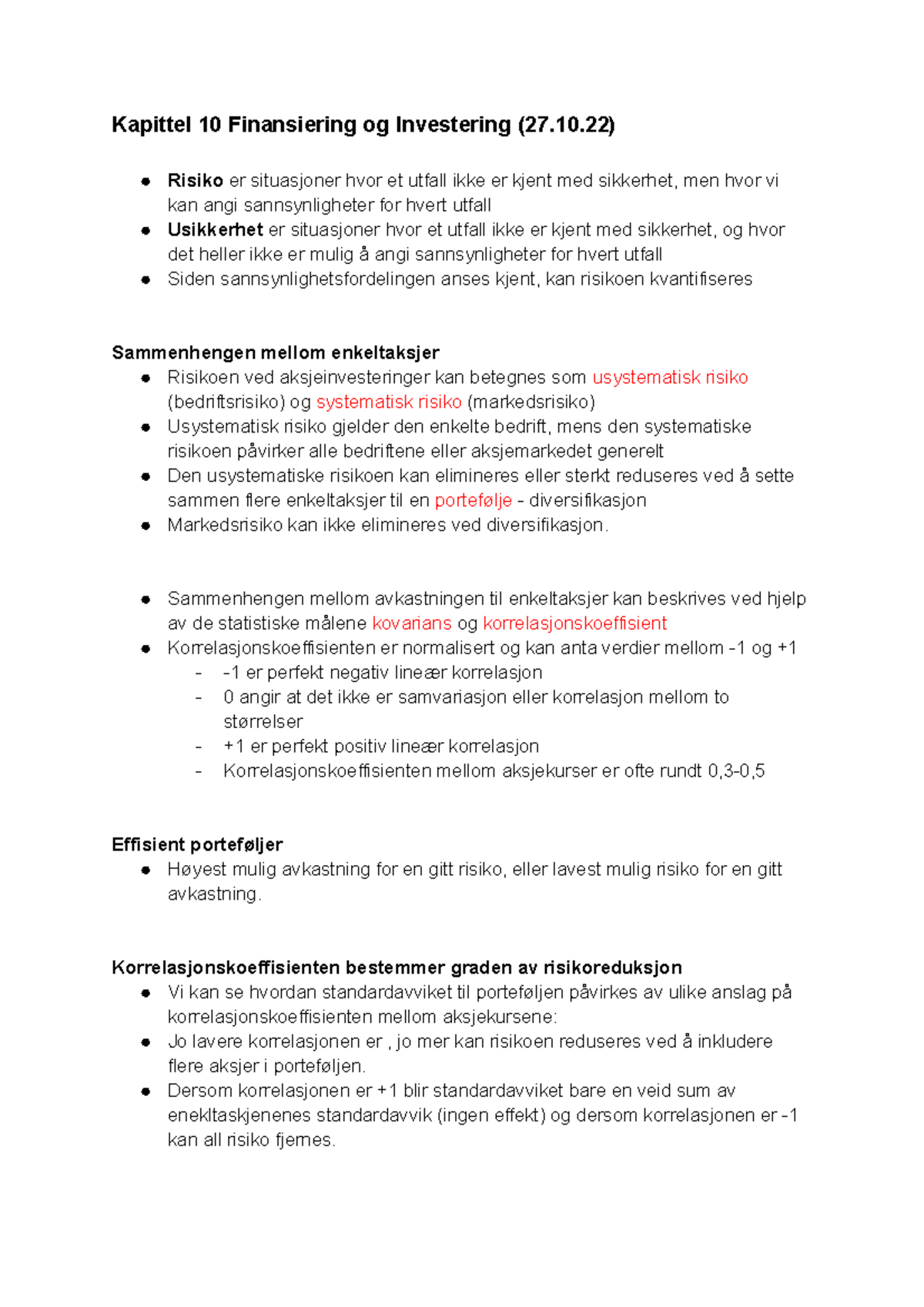 Kapittel 10 Finansiering og Investering (27 - Kapittel 10 Finansiering og Investering (27 ...