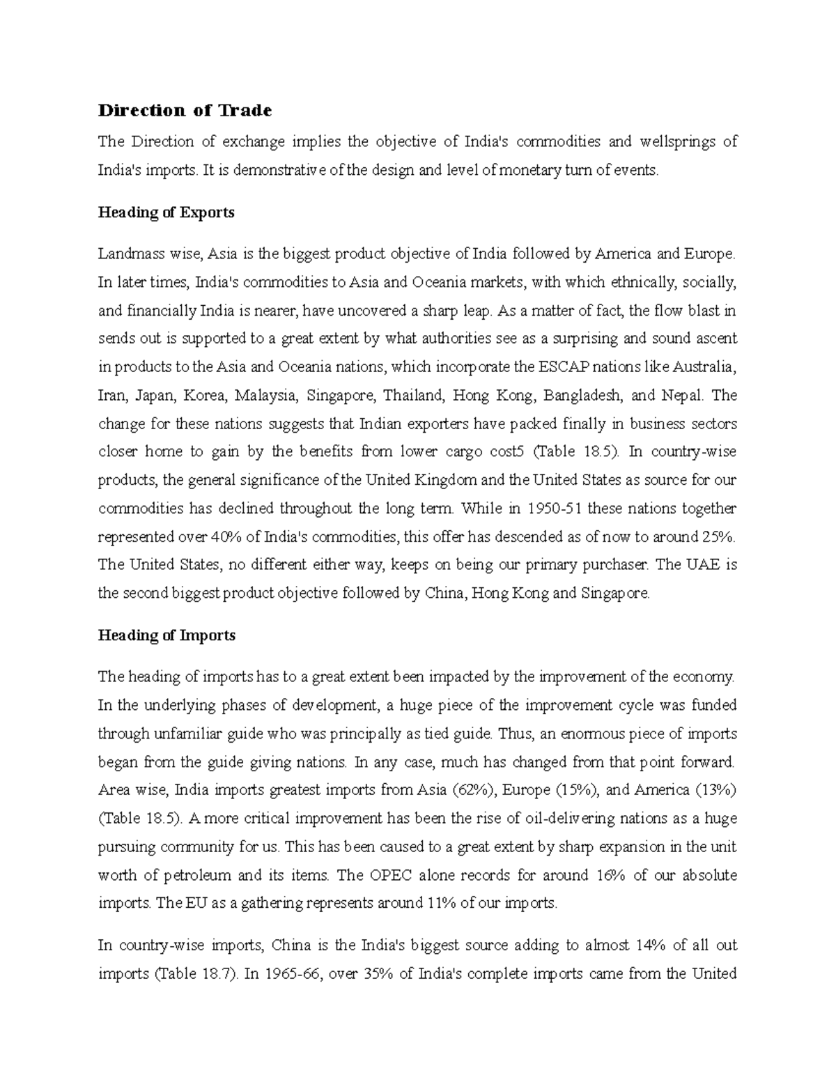 Direction of Trade - Direction of Trade The Direction of exchange ...