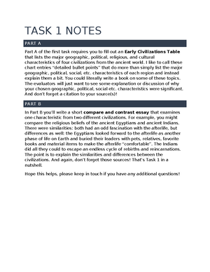 C375 Task 1 - Survey of World History Task 1-passed - A. Key ...
