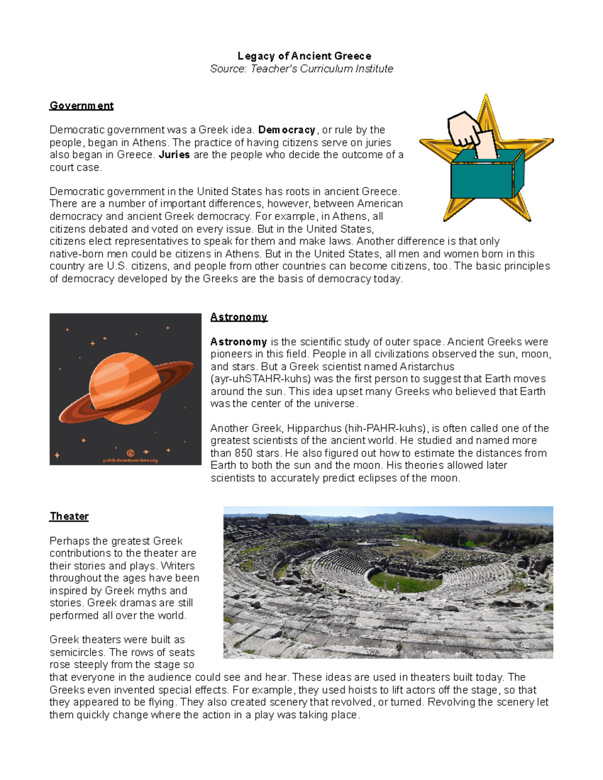 Legacy of Ancient Greece text - Legacy of Ancient Greece Source ...